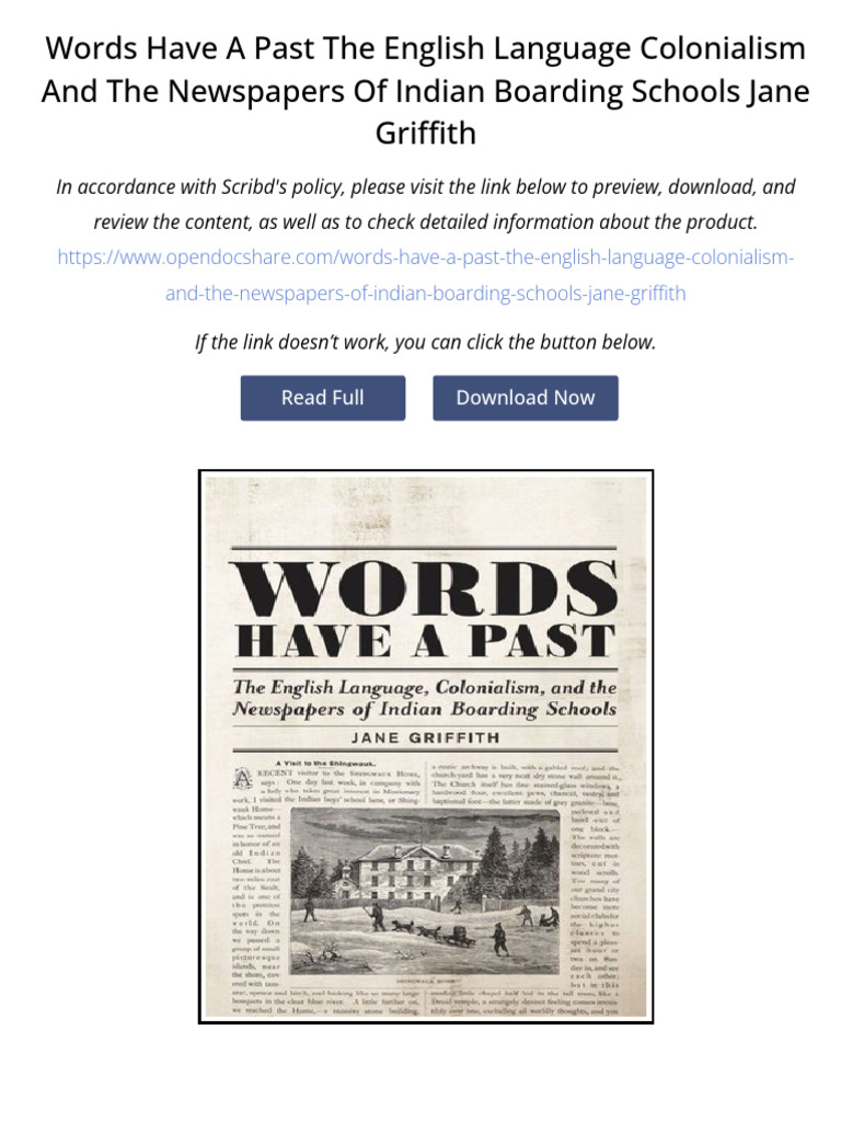 Words Have A Past The English Language Colonialism And The Newspapers ...