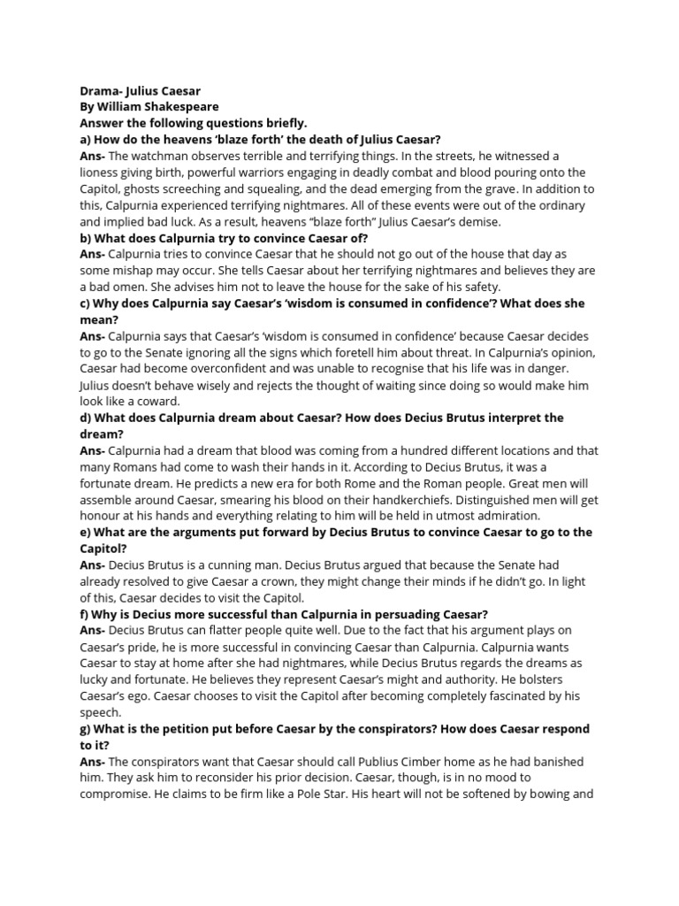 Analysis of Julius Caesar's Tragedy | PDF