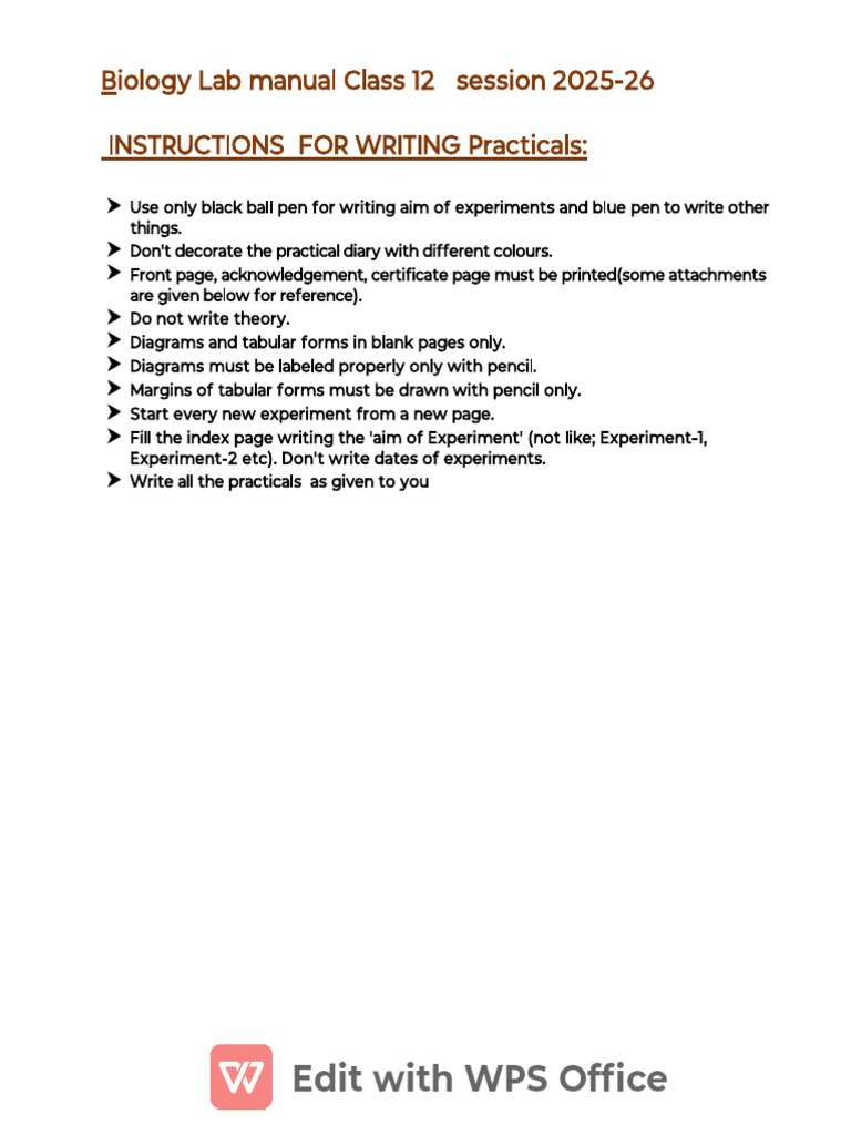 Class 12 Biology Lab Manual Guide | PDF | Chromosome | Cell Nucleus