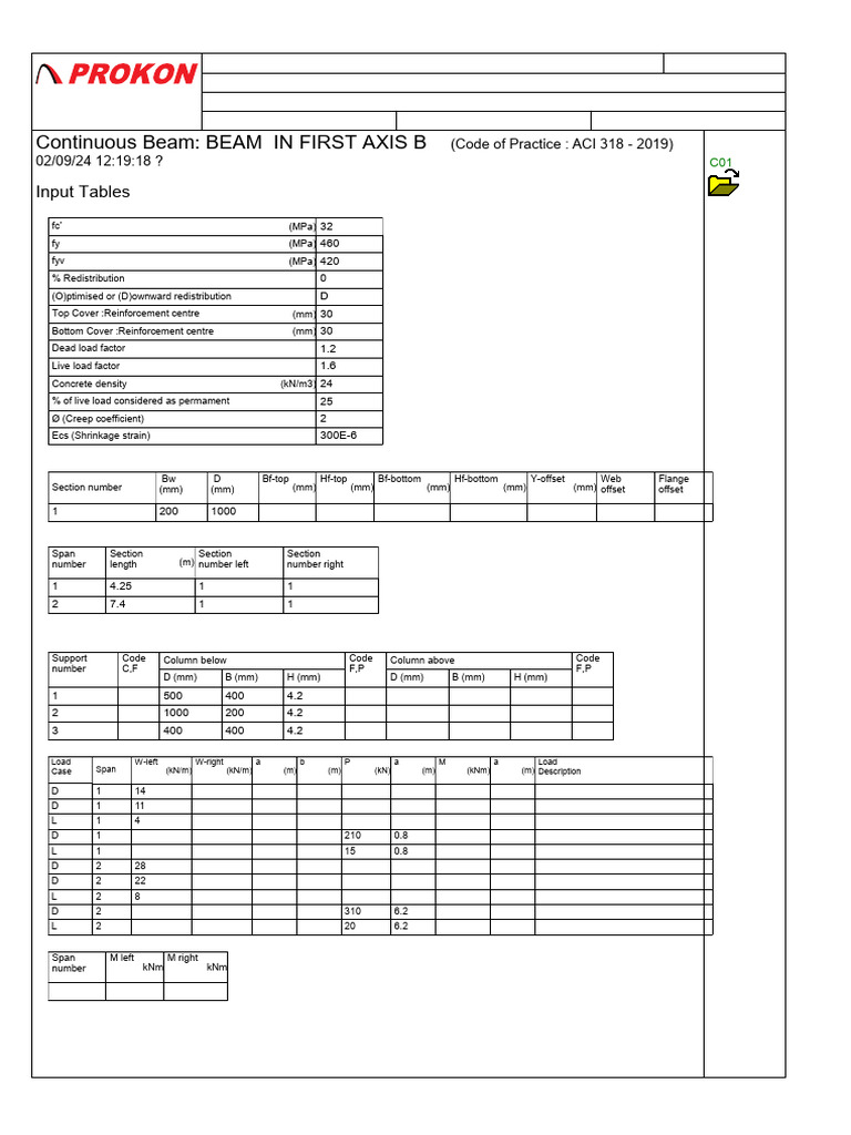 Prokon - DB4 FIRST AXIS B | PDF | Beam (Structure) | Mechanical Engineering