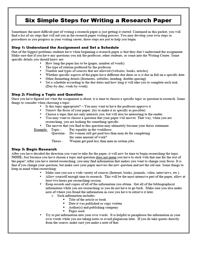 6 Simple Steps for Writing a Research Paper | PDF | Citation | Information