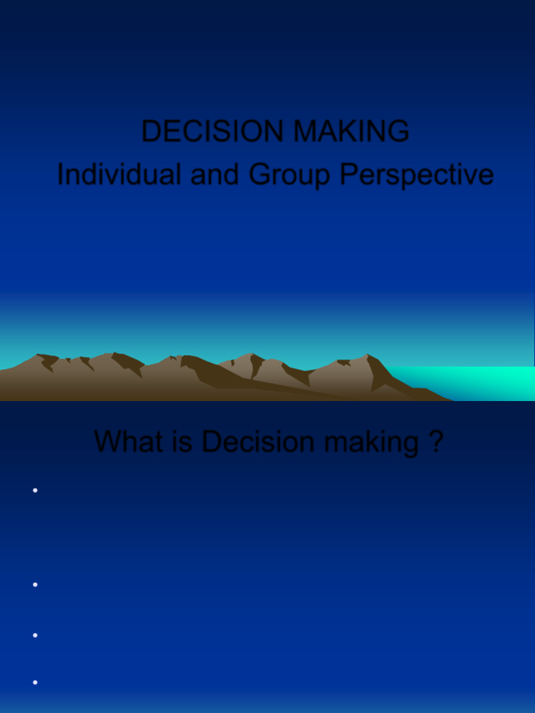 OB Ch-10 Decision Making | PDF | Decision Making | Psychological Concepts