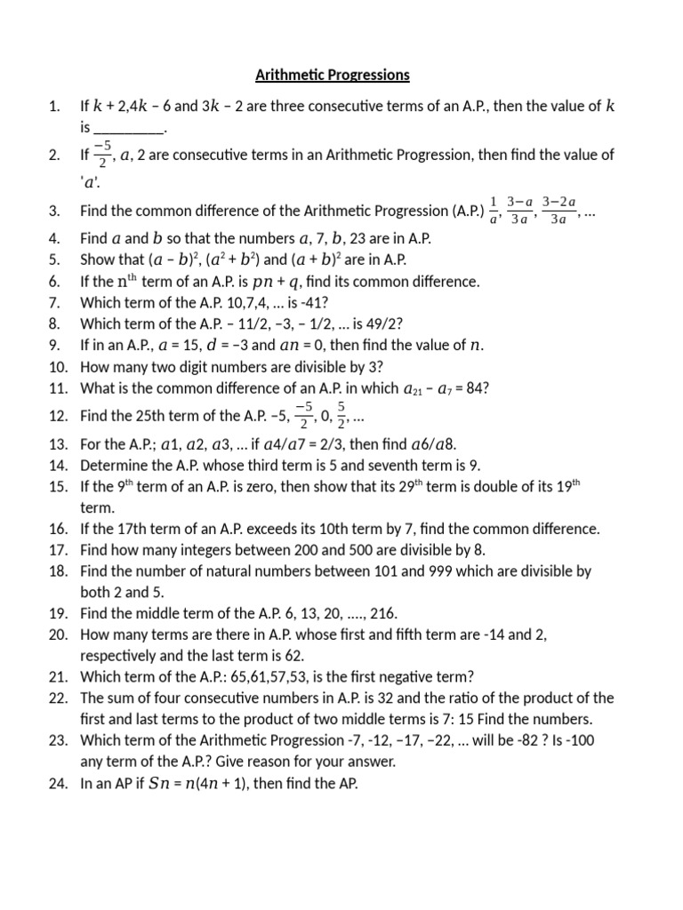 Solving Arithmetic Progression Problems | PDF | Mathematics | Number Theory
