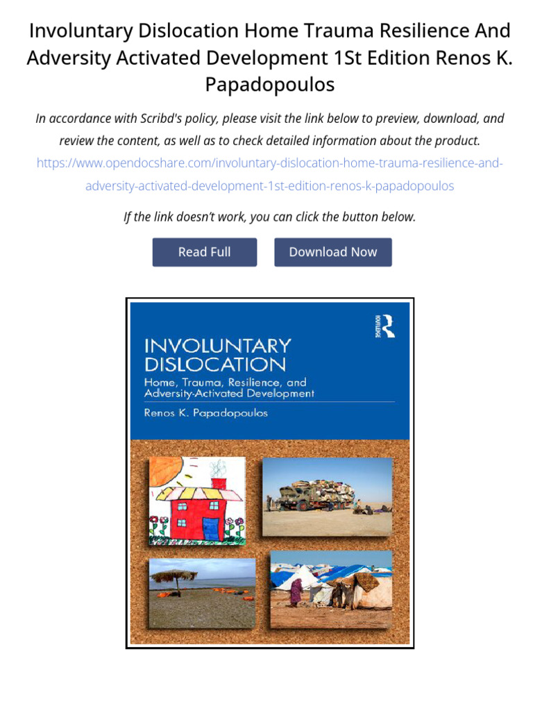 Involuntary Dislocation Home Trauma Resilience and Adversity Activated ...