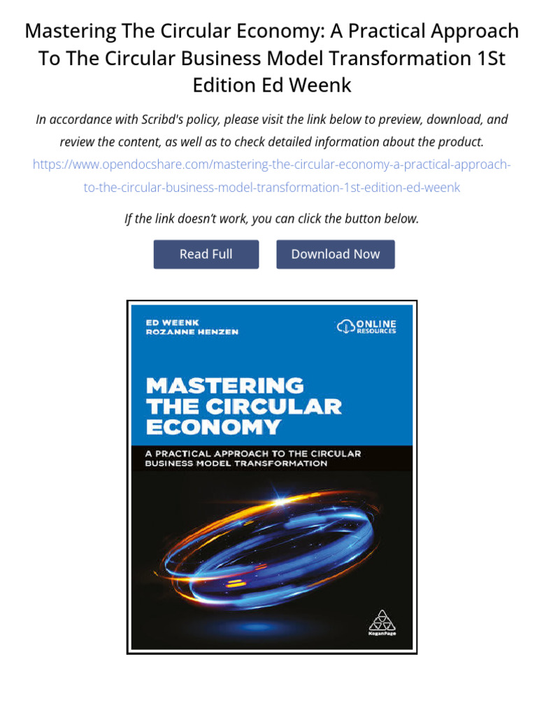 Mastering the Circular Economy: A Practical Approach to the Circular ...
