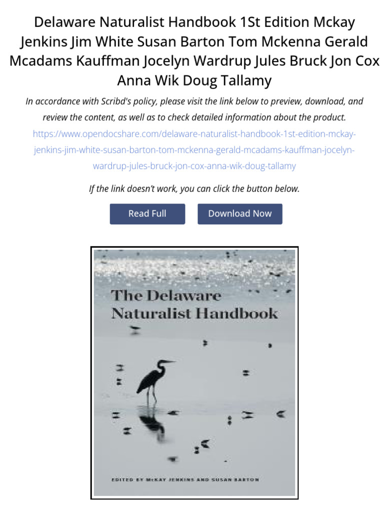 Delaware Naturalist Handbook 1st Edition Mckay Jenkins Jim White Susan ...