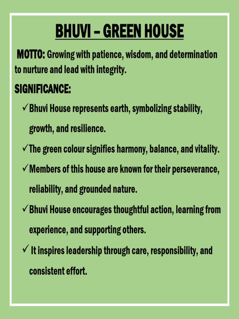 Bhuvi House: Stability and Growth | PDF