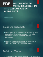 Body-Worn Camera Rules for Warrants | PDF | Search Warrant | Arrest