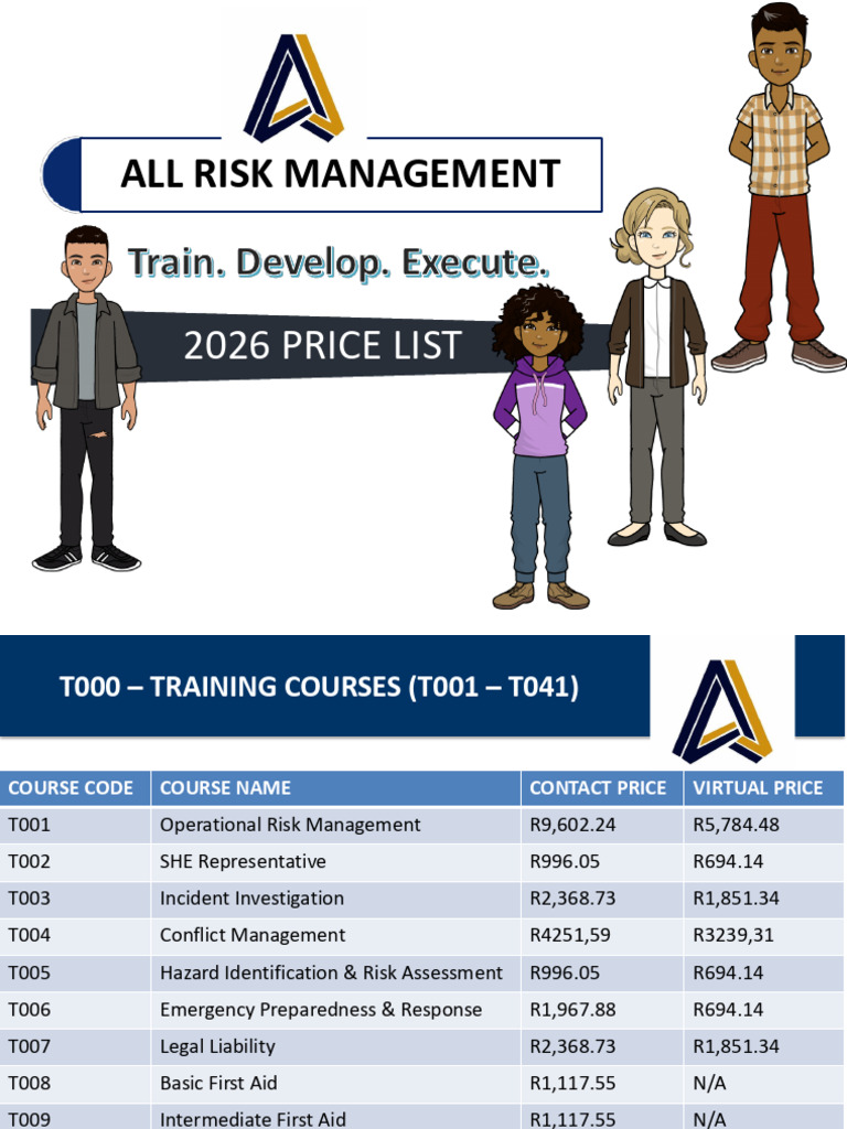 2026 Risk Management Training Prices | PDF | Securities | Working ...
