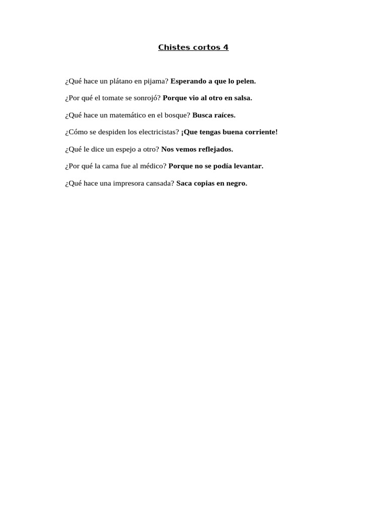 Chistes Cortos 4 | PDF
