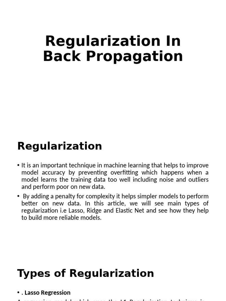 Regularization Techniques in Machine Learning | PDF | Regression ...