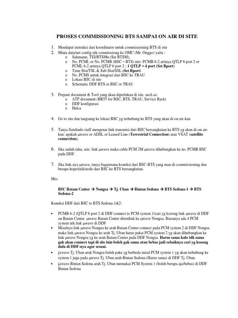 Proses Commissioning Bts Sampai On Air Di Site | PDF | Komputer