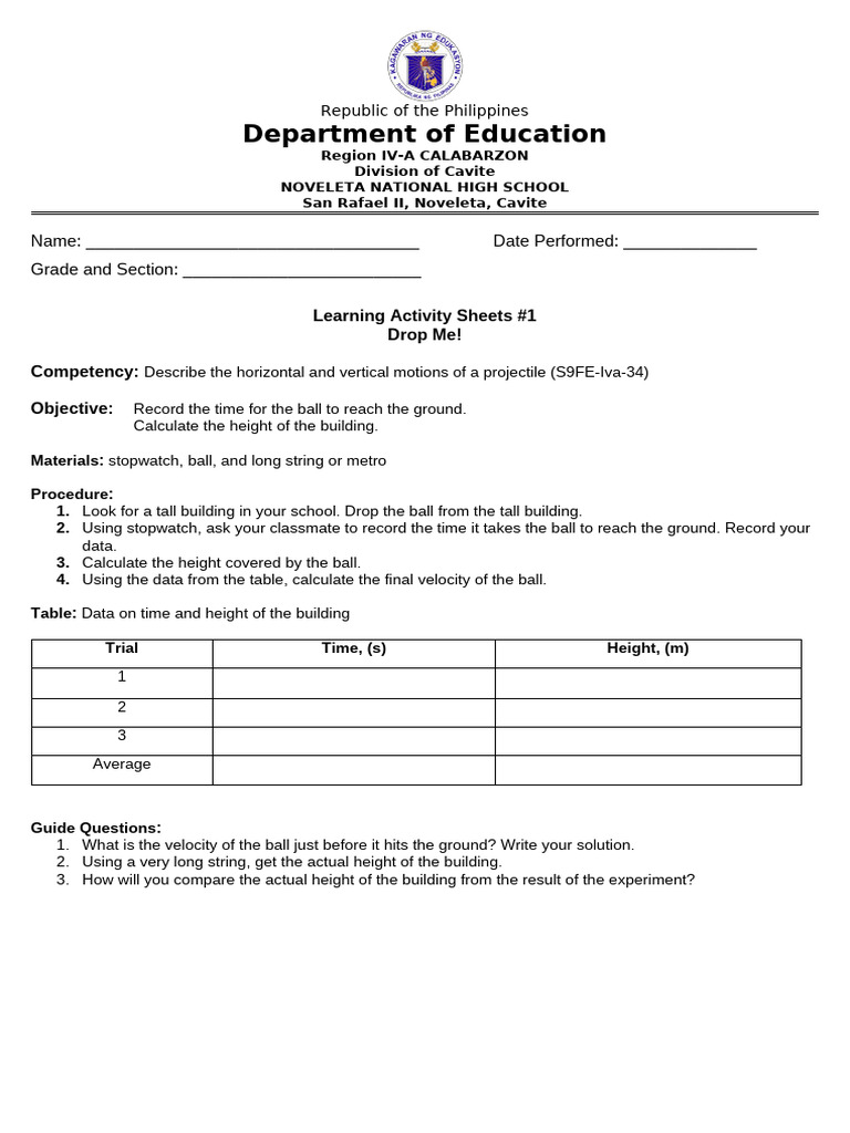 Q4 LAS #1 Drop Me. | PDF