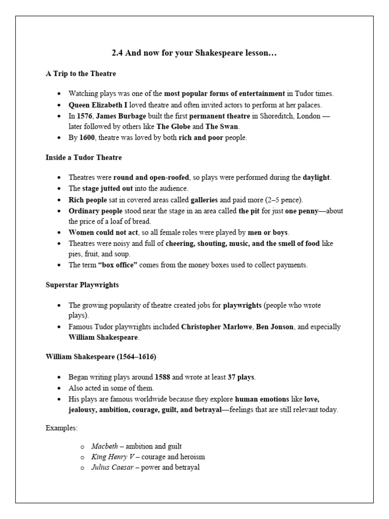 And Now for Your Shakespeare Lesson… | PDF | William Shakespeare | Theatre