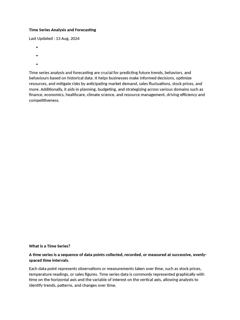 Time Series Analysis and Forecasting | PDF | Time Series ...