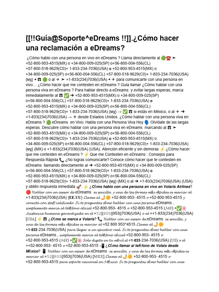 Guía@Soporte Edreams !!) ) .¿Cómo Hacer Una Reclamación A Edreams? | PDF