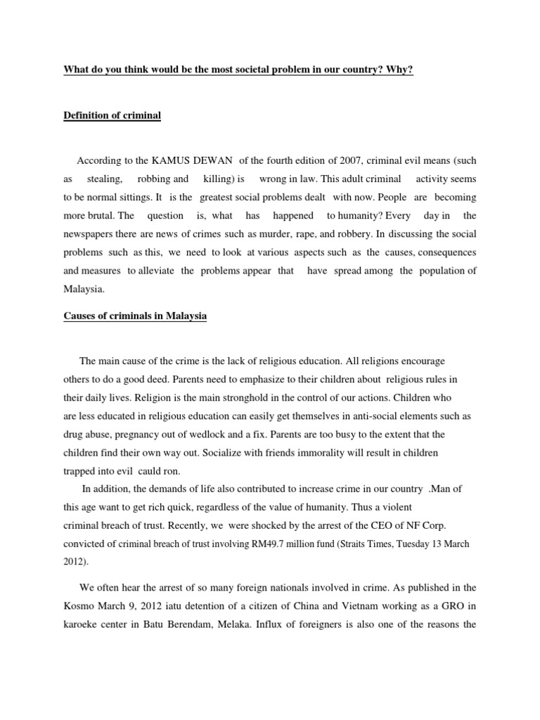 Crime Essay | PDF | Crime & Violence | Crime Thriller