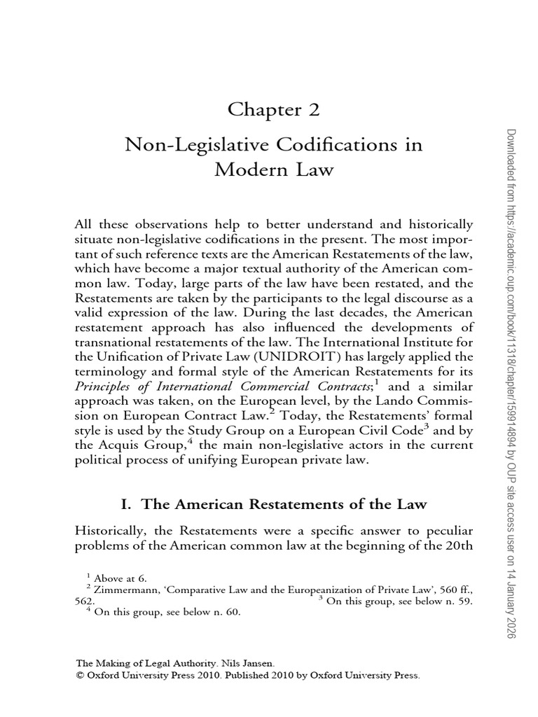 2-Non-Legislative Codifications in Modern Law | PDF | Common Law | Justice