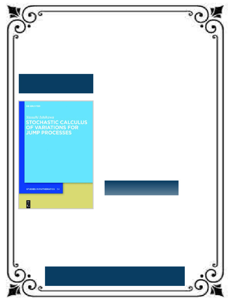 Stochastic Calculus of Variations for Jump Processes 1st Edition ...