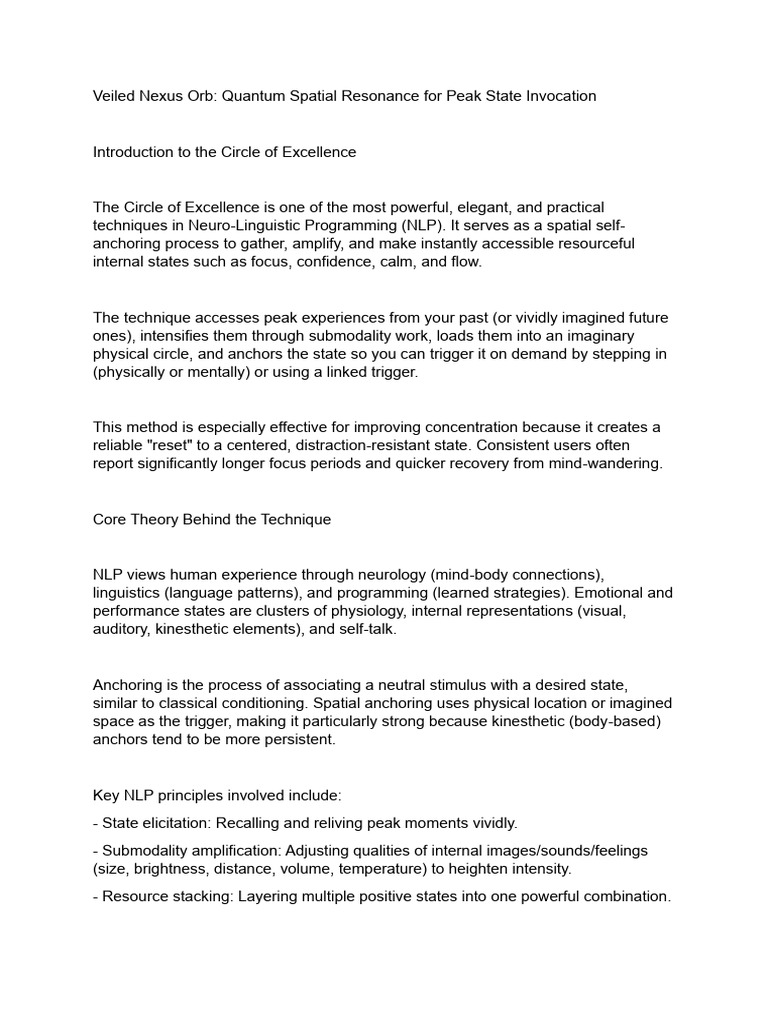 Veiled Nexus Orb Quantum Spatial Resonance For Peak State Invocation ...