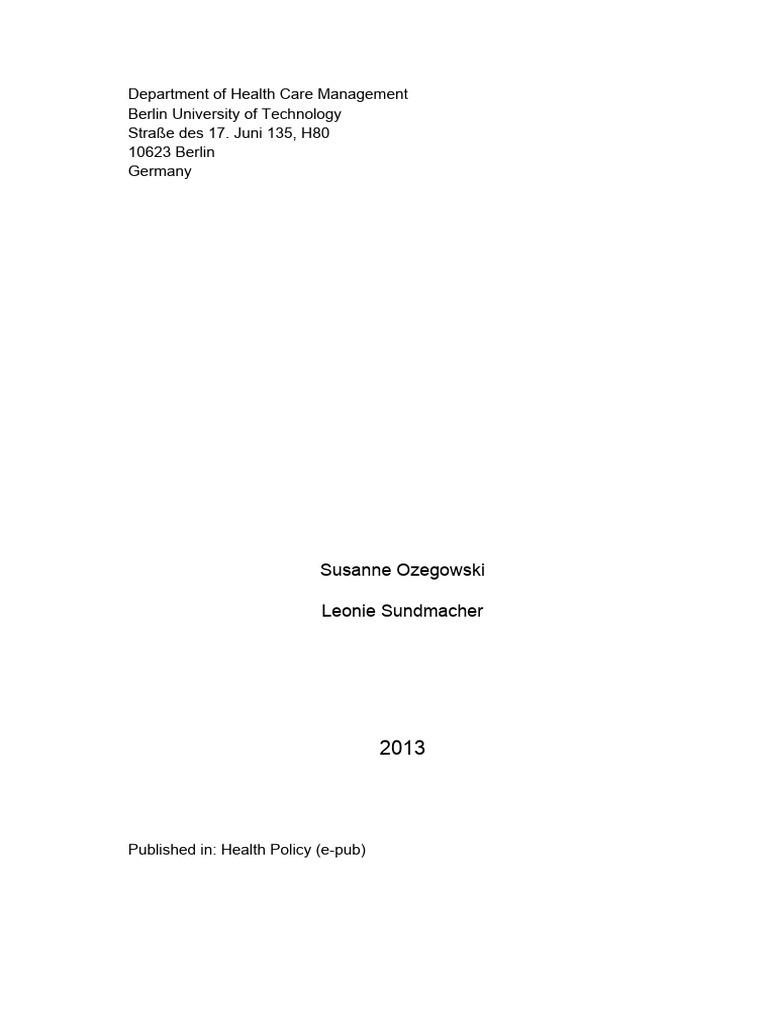 2013 Ozegowski Sundmacher Outpatient Care Equity | PDF | Insurance ...