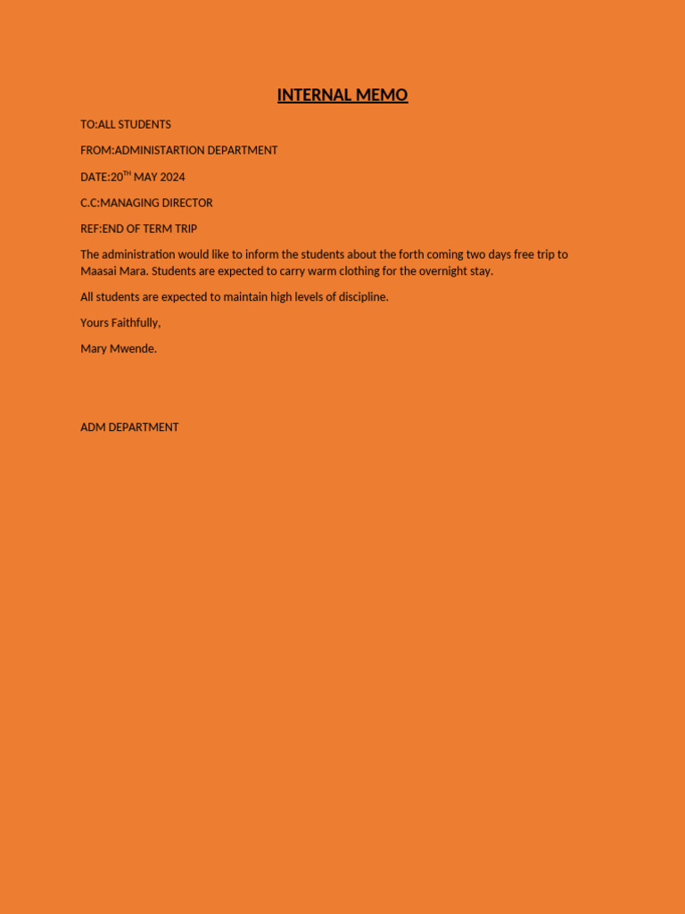 Internal Memo | PDF