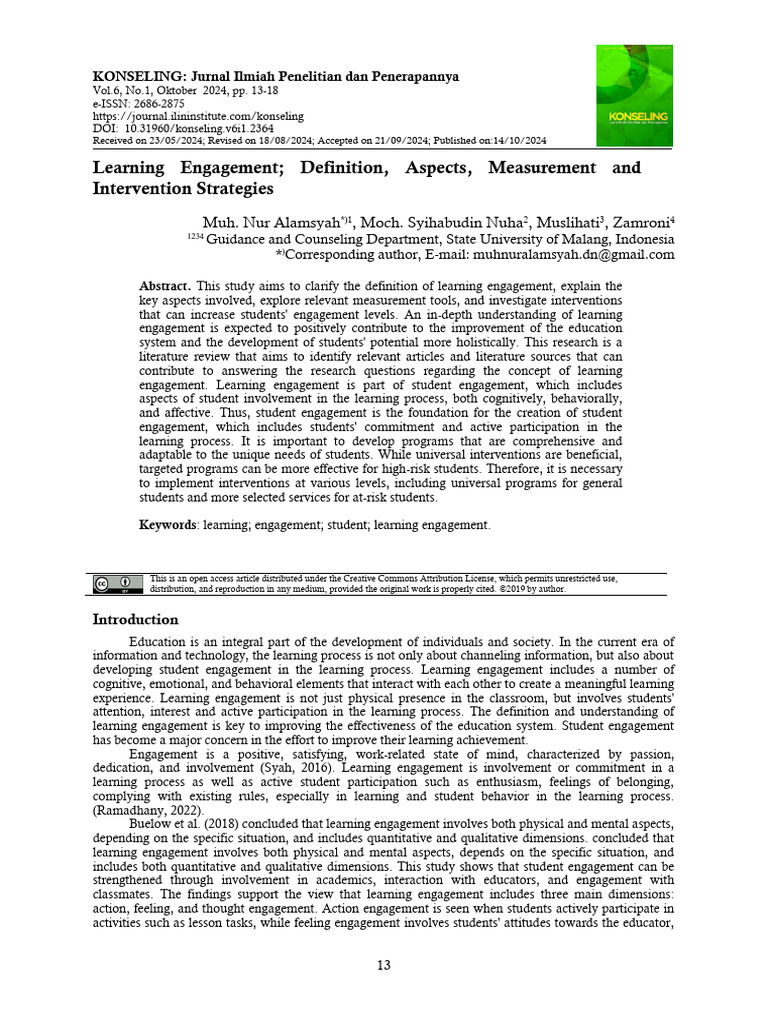 Understanding Learning Engagement Strategies | PDF | Learning | Affect ...
