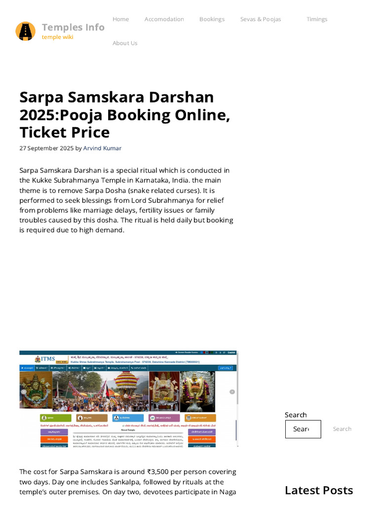 Sarpa Samskara Darshan 2025 Booking Guide | PDF | Indian Religions