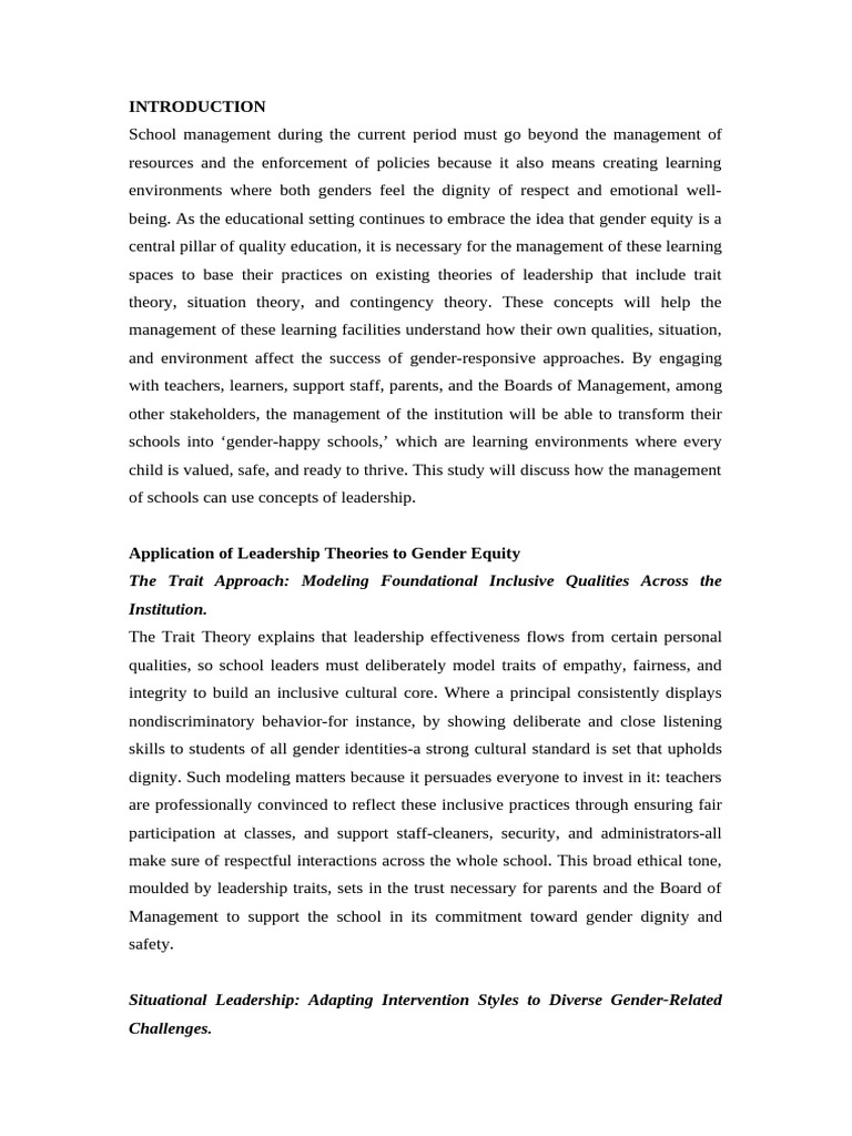 EMP 411 CAT 1 | PDF | Leadership | Gender Studies