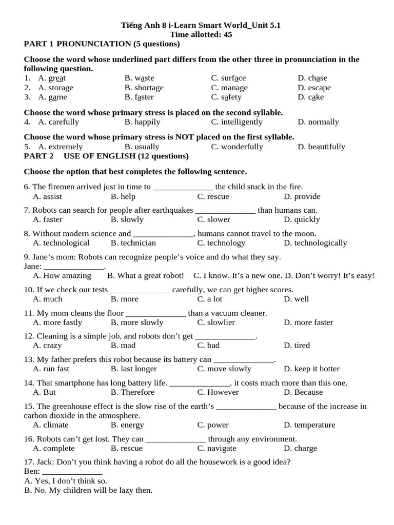 3.Tiếng Anh 8 Unit 5.1 | PDF | Apollo 11 | Greenhouse Effect