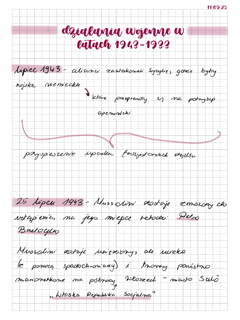 Dzialania Wojenne W Latach 1943-1944 Um8 | PDF