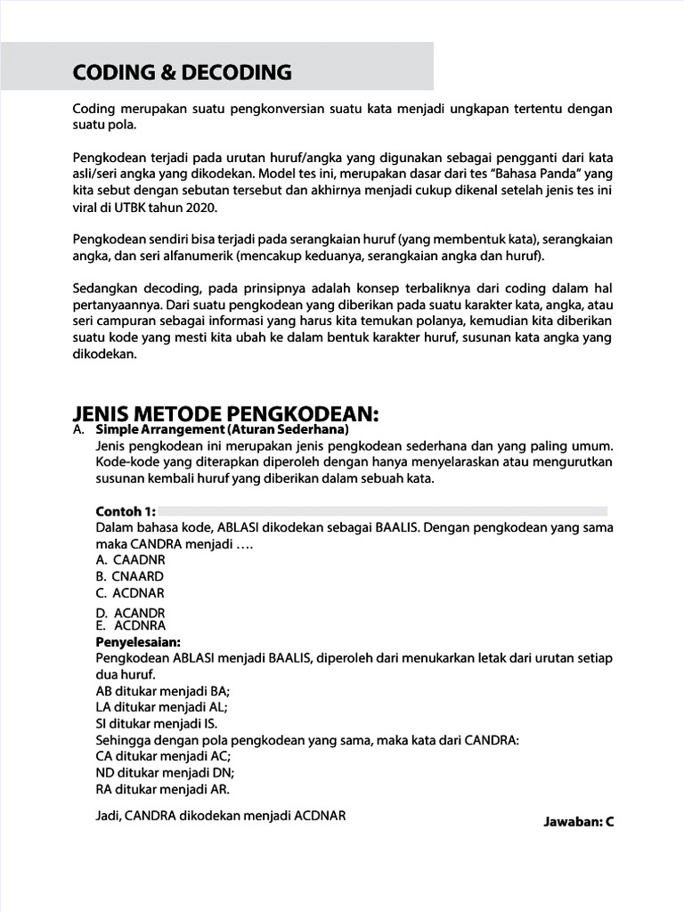 Metode Coding dan Decoding dalam Bahasa | PDF