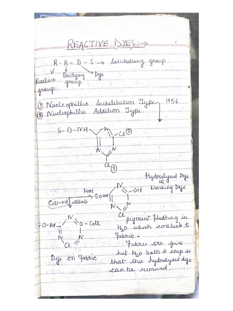 Chemistry of Reactive Dyes | PDF
