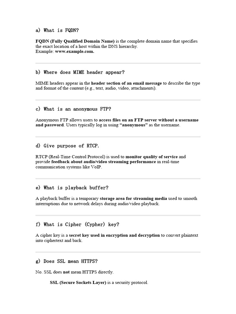 computer network | PDF | Transport Layer Security | File Transfer Protocol
