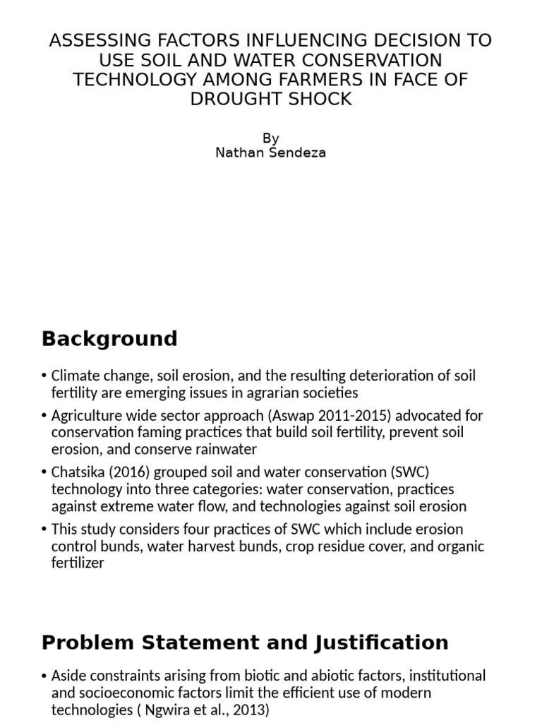 Research project Presentation: Farmers Adoption of Water Conservation ...