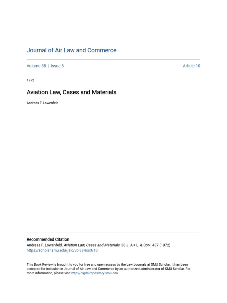 Aviation Law: Cases and Materials Review | PDF | Airlines | Justice