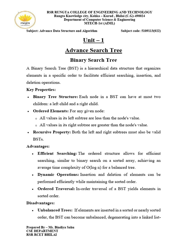 Advanced Data Structure and Algorithm | PDF | Algorithms And Data Structures | Computer Programming