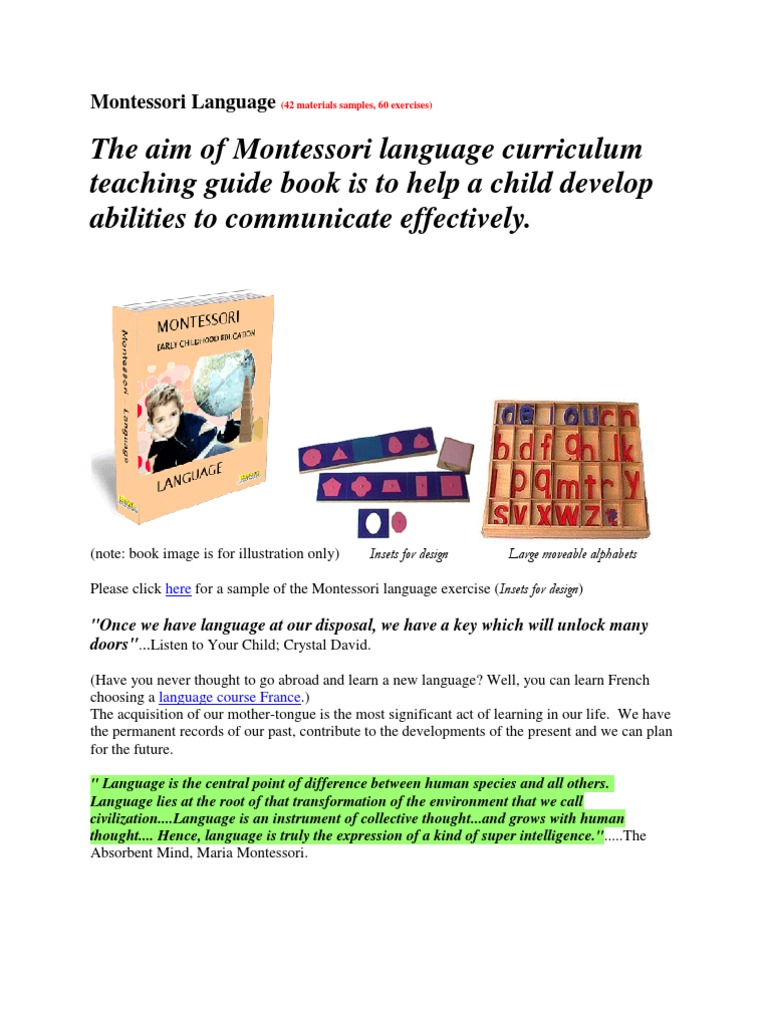 Montessori Language | PDF | Montessori Education | Word