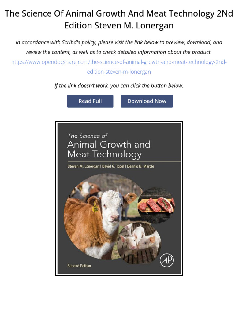 The Science of Animal Growth and Meat Technology 2nd Edition Steven M ...