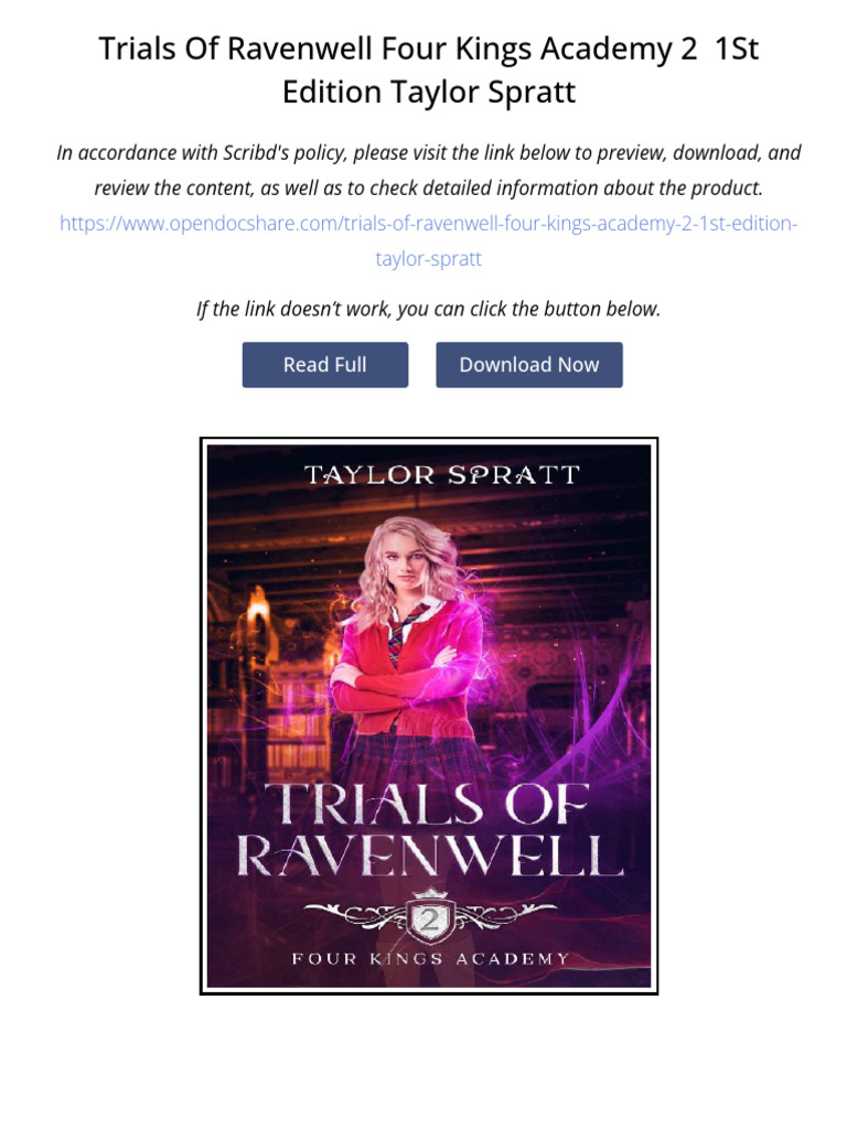 Trials of Ravenwell Four Kings Academy 2 1st Edition Taylor Spratt | PDF