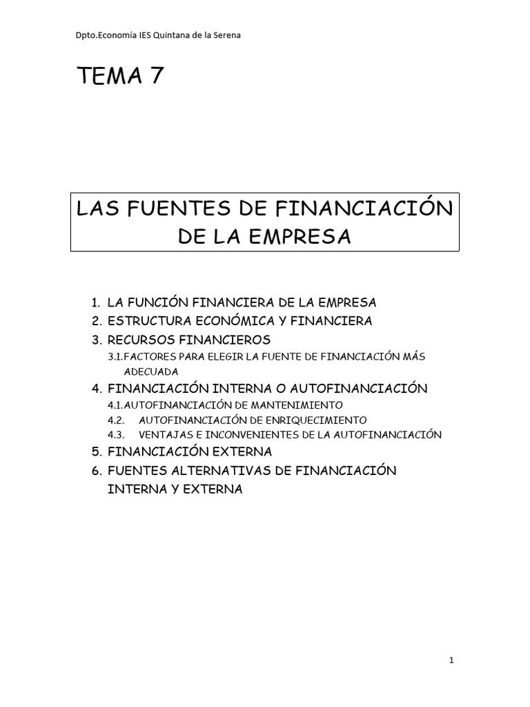 TEMA 7 FUNCIÓN FINANCIERA (1) | PDF | Bancos | Capital de riesgo