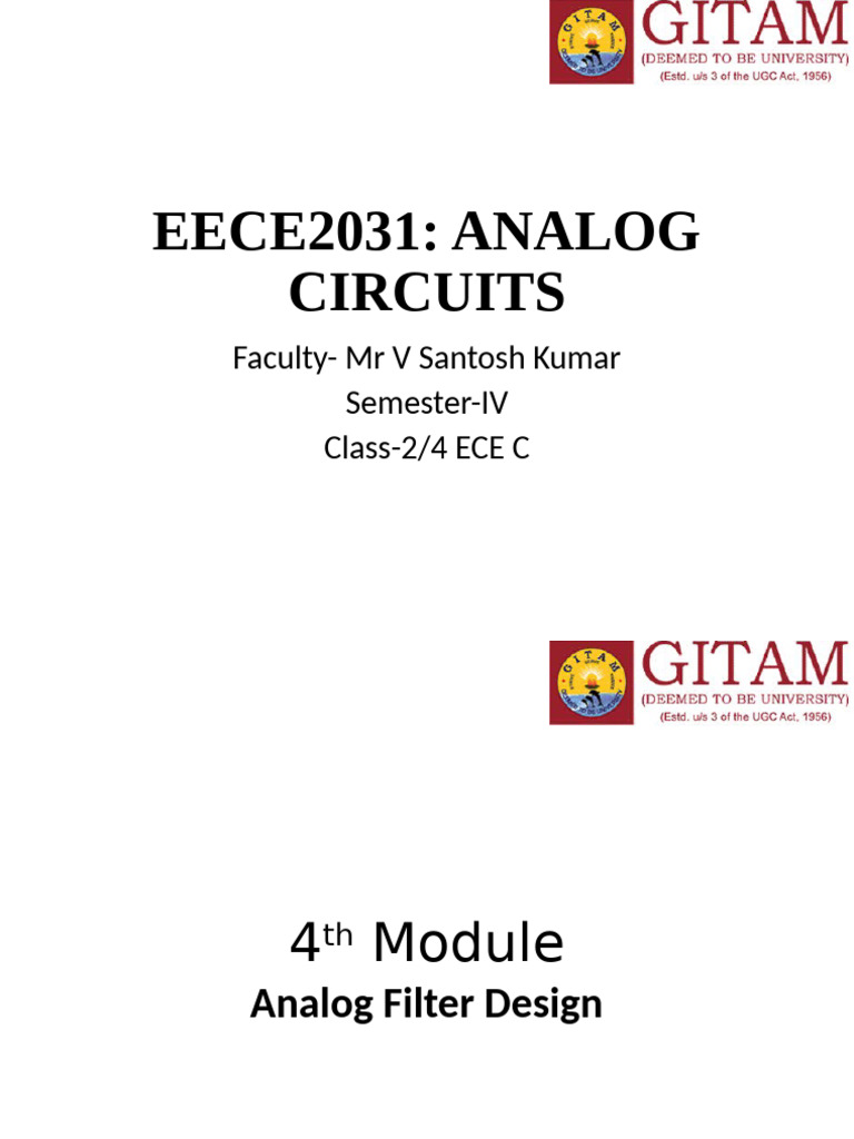 Module-4- Analog Filter Design | PDF | Electronic Filter | Filter ...