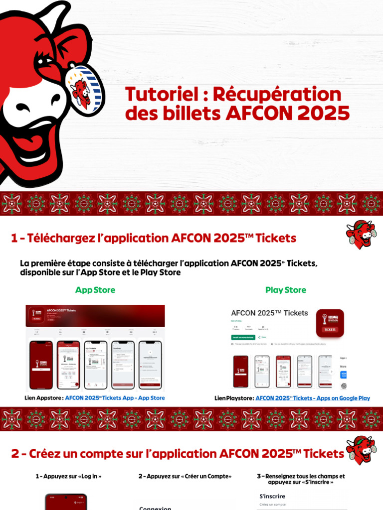 AFCON Tickets 2025 - Tutoriel | PDF