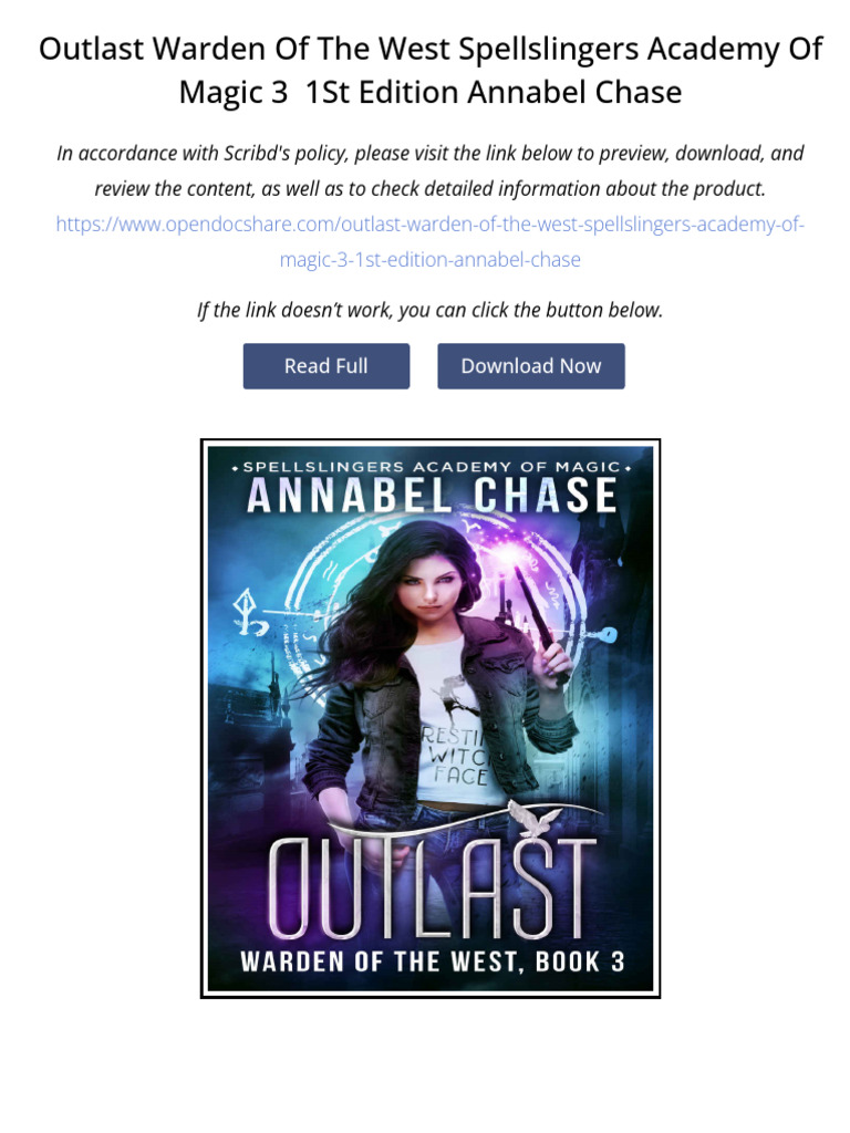 Outlast Warden of the West Spellslingers Academy of Magic 3 1st Edition ...