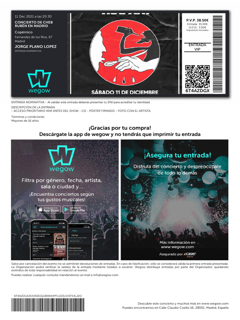 Entrada Concierto Jorge | PDF