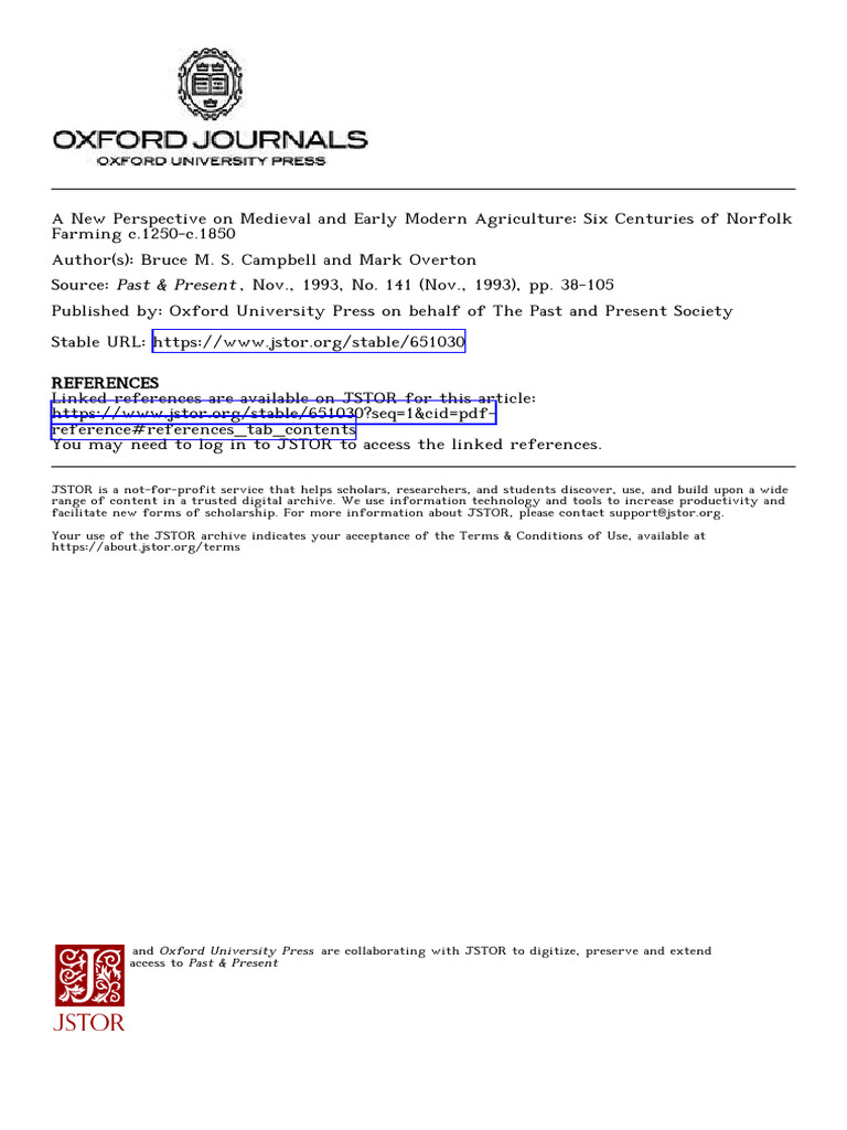 Bruce-A New Perspective on Medieval and Early Modern Agriculture | PDF ...