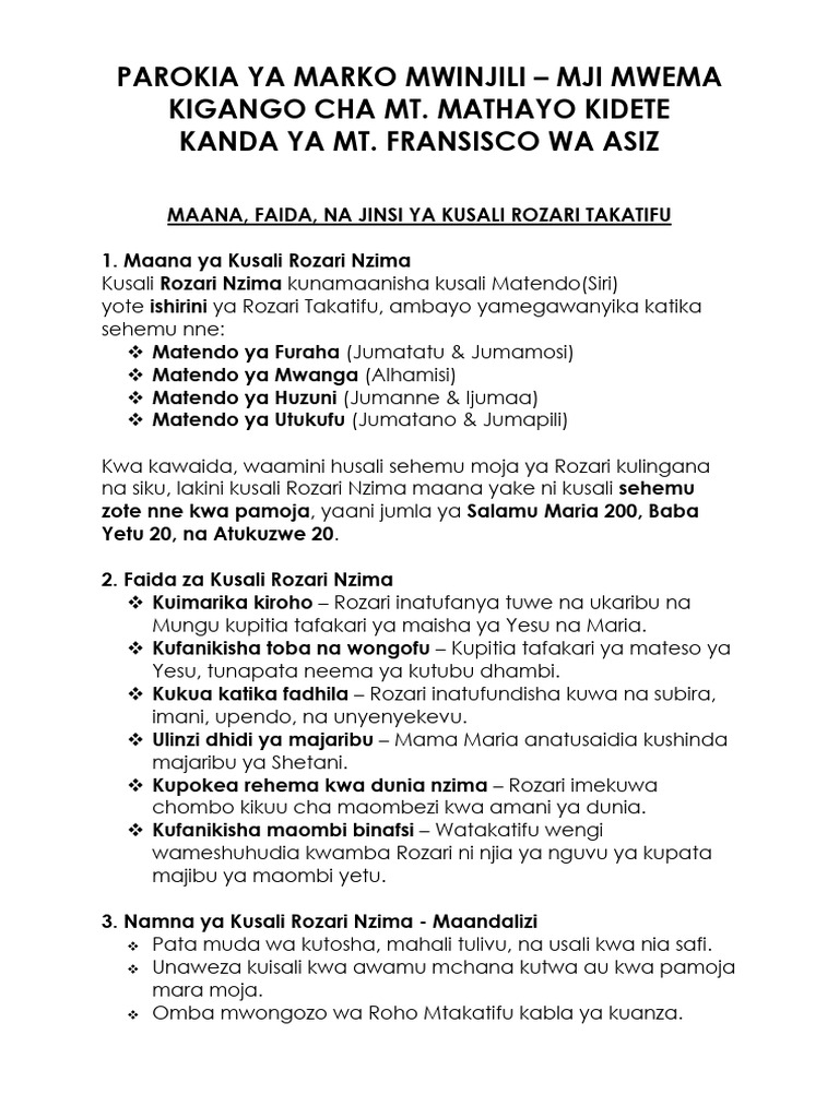 Rozari Takatifu | PDF