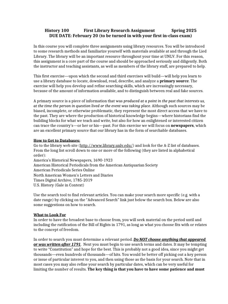 Library Research Assignment Guide | PDF | Libraries