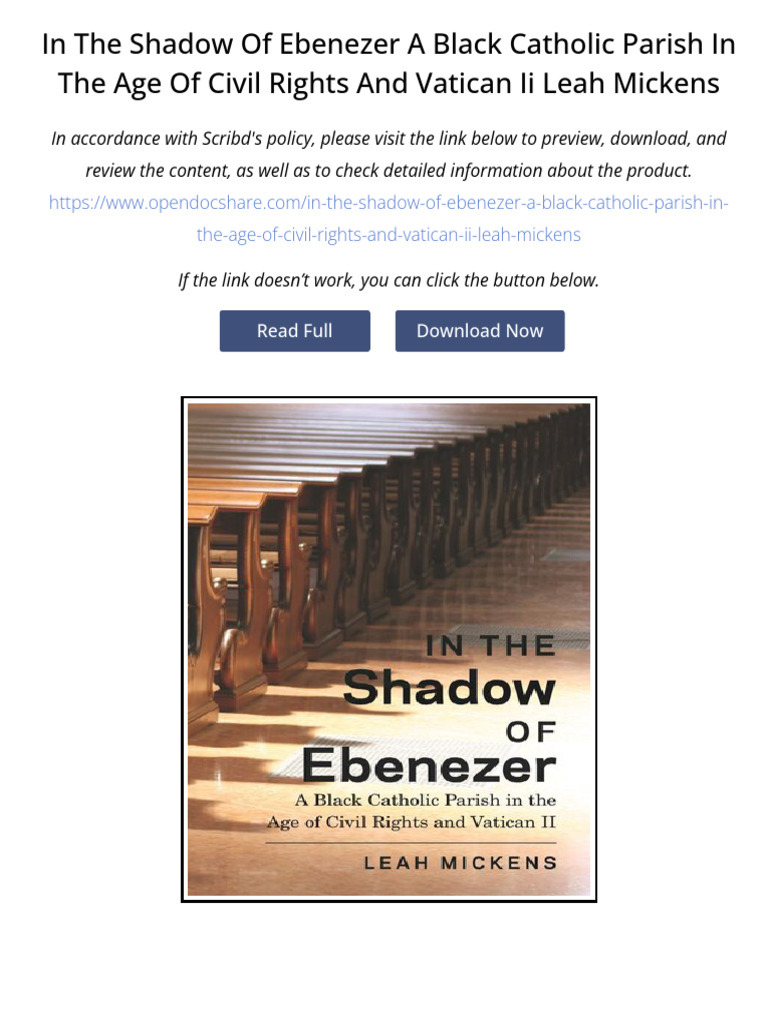 In The Shadow Of Ebenezer A Black Catholic Parish In The Age Of Civil ...