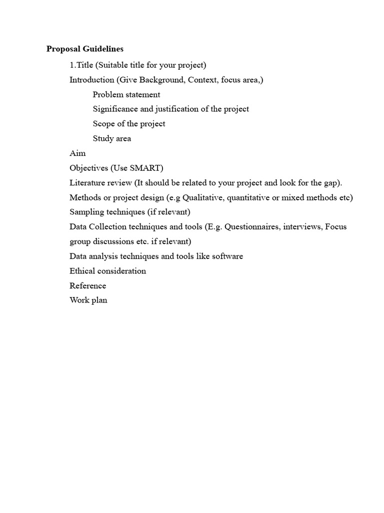 Proposal Guidelines | PDF